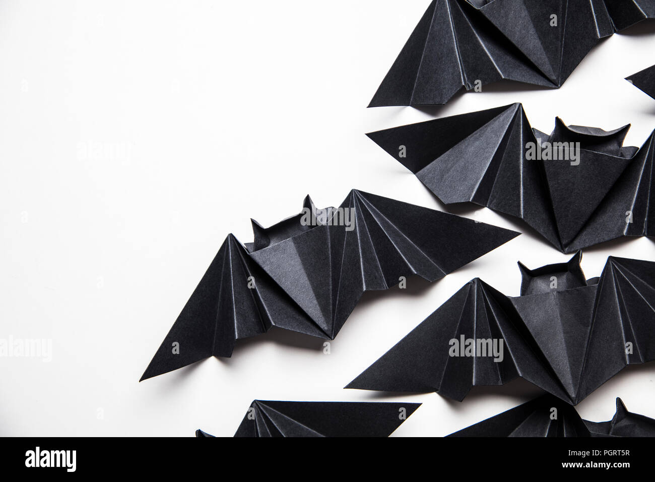 Halloween origami paper dracula bats on a white background Stock Photo ...