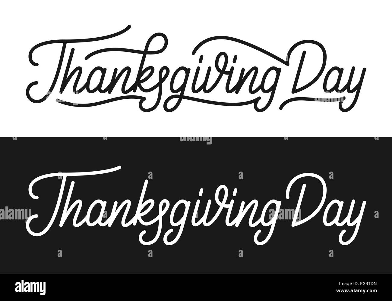Thanksgiving Day. Thanksgiving hand lettering set. Lettering ...
