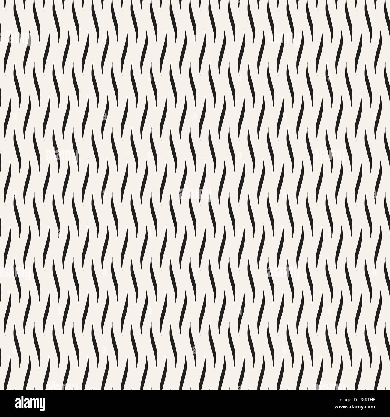 Vector Seamless Black and White Wavy Lines Pattern. Abstract Geometric ...