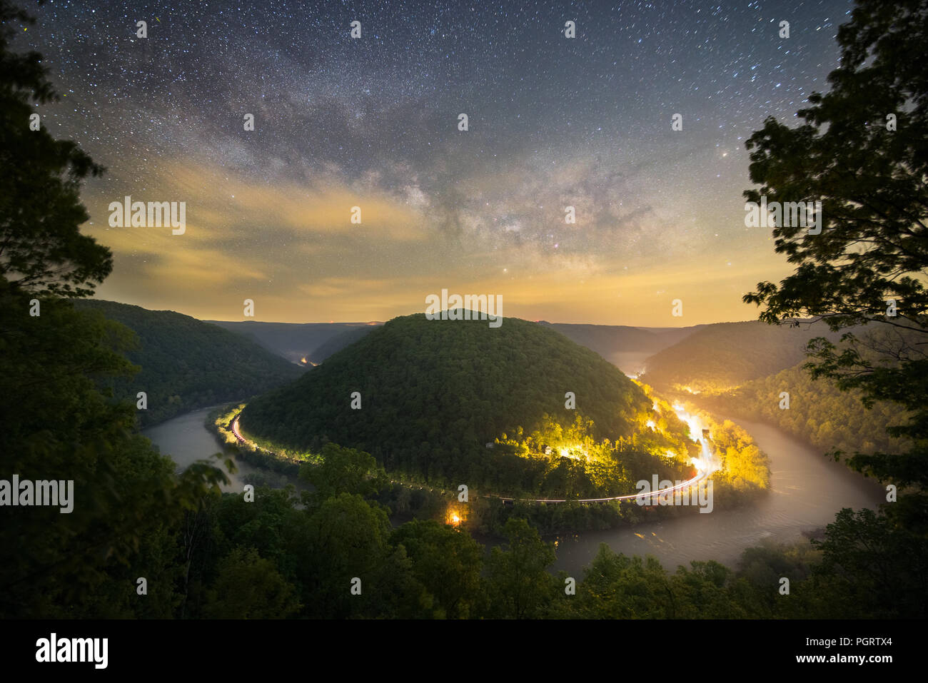 On an early Spring night the Milky Way can be seen rising above the ...