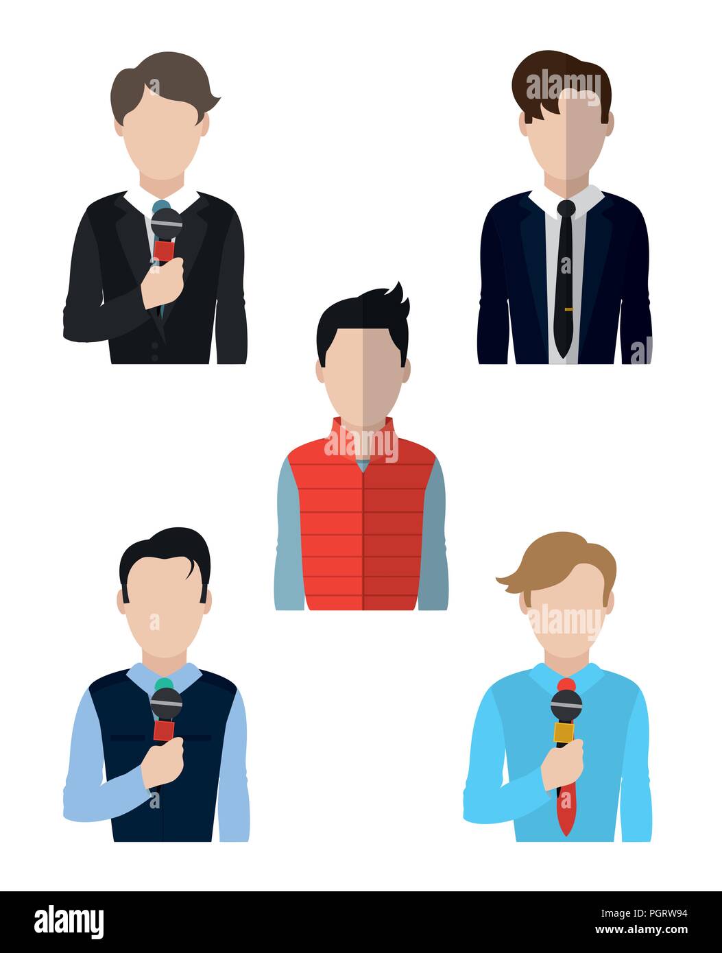 Journalist microphones Stock Vector Images - Alamy