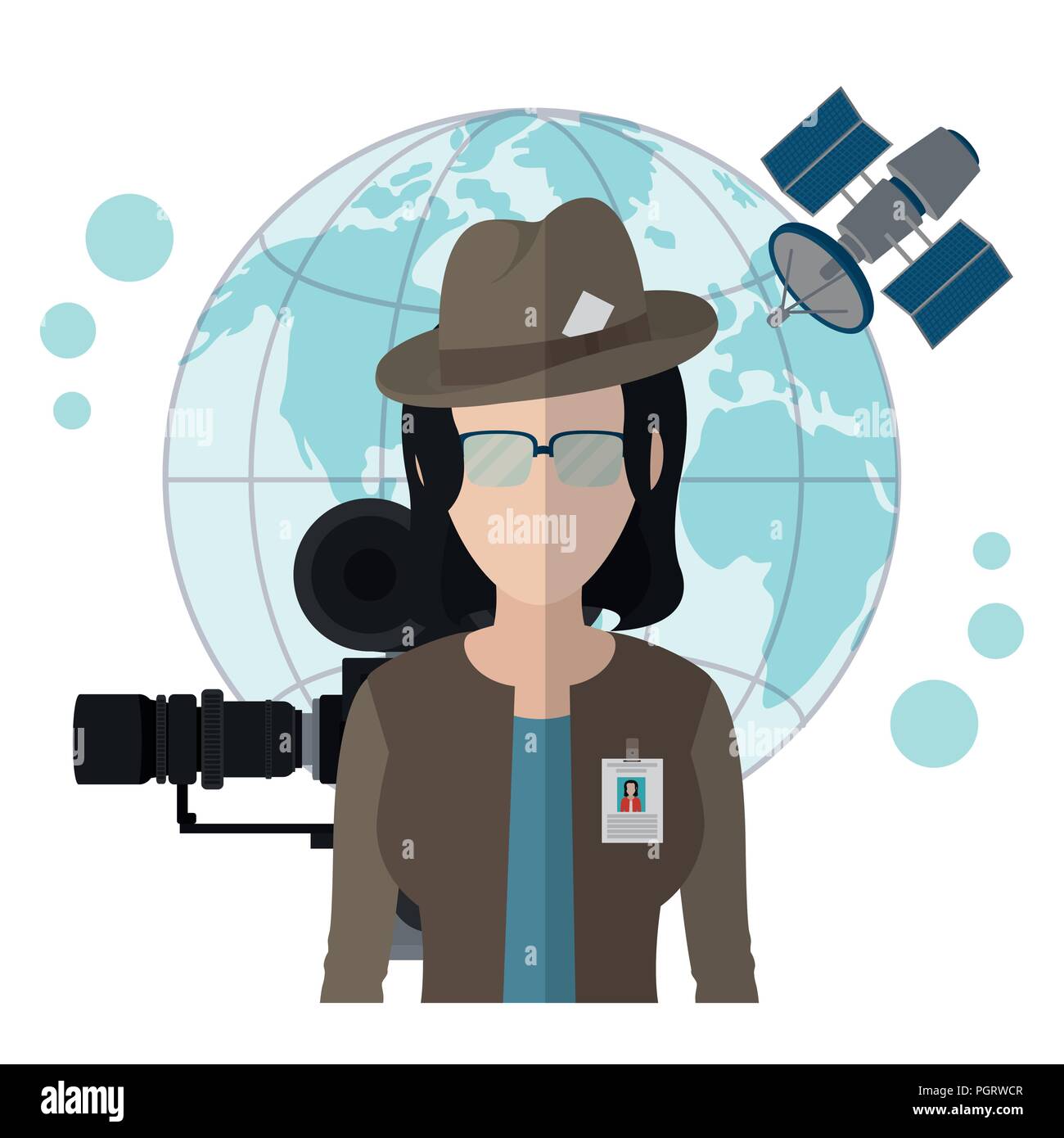 Woman newspaper vintage Stock Vector Images - Alamy