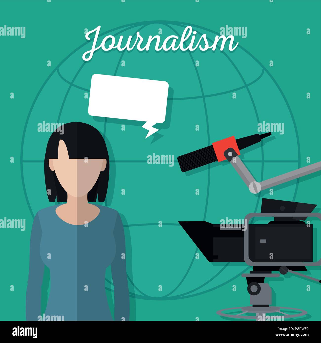 Character woman reporter newspaper graphic hi-res stock photography and ...