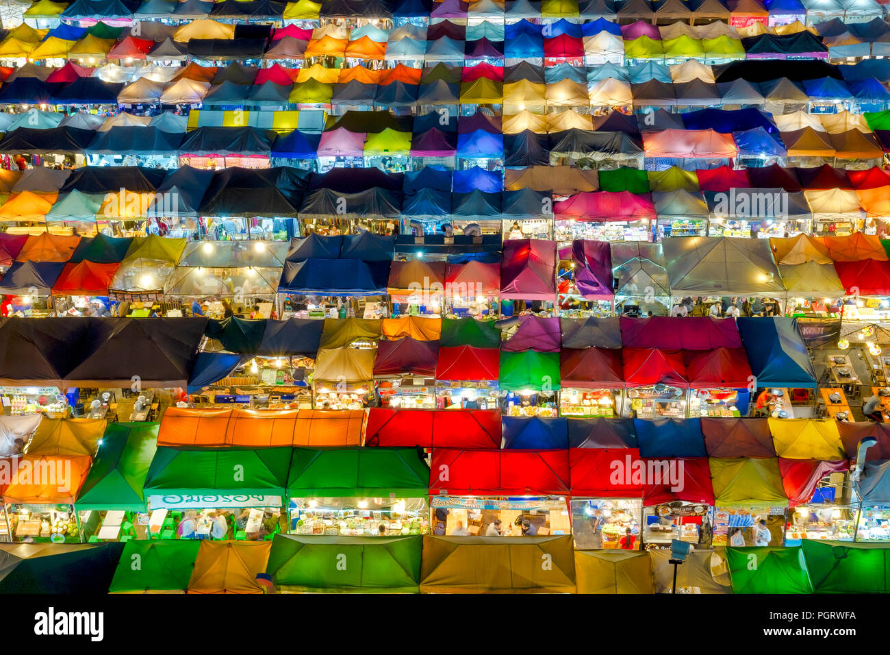The New Rod Fai Train Market Ratchada, Bangkok, Thailand Stock Photo ...
