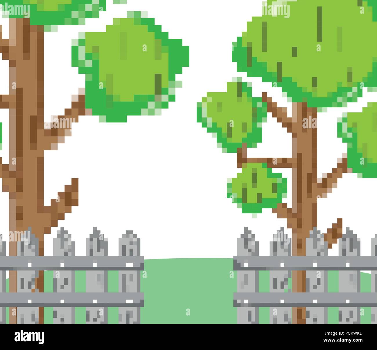 Pixelated garden scenery Stock Vector Image & Art - Alamy
