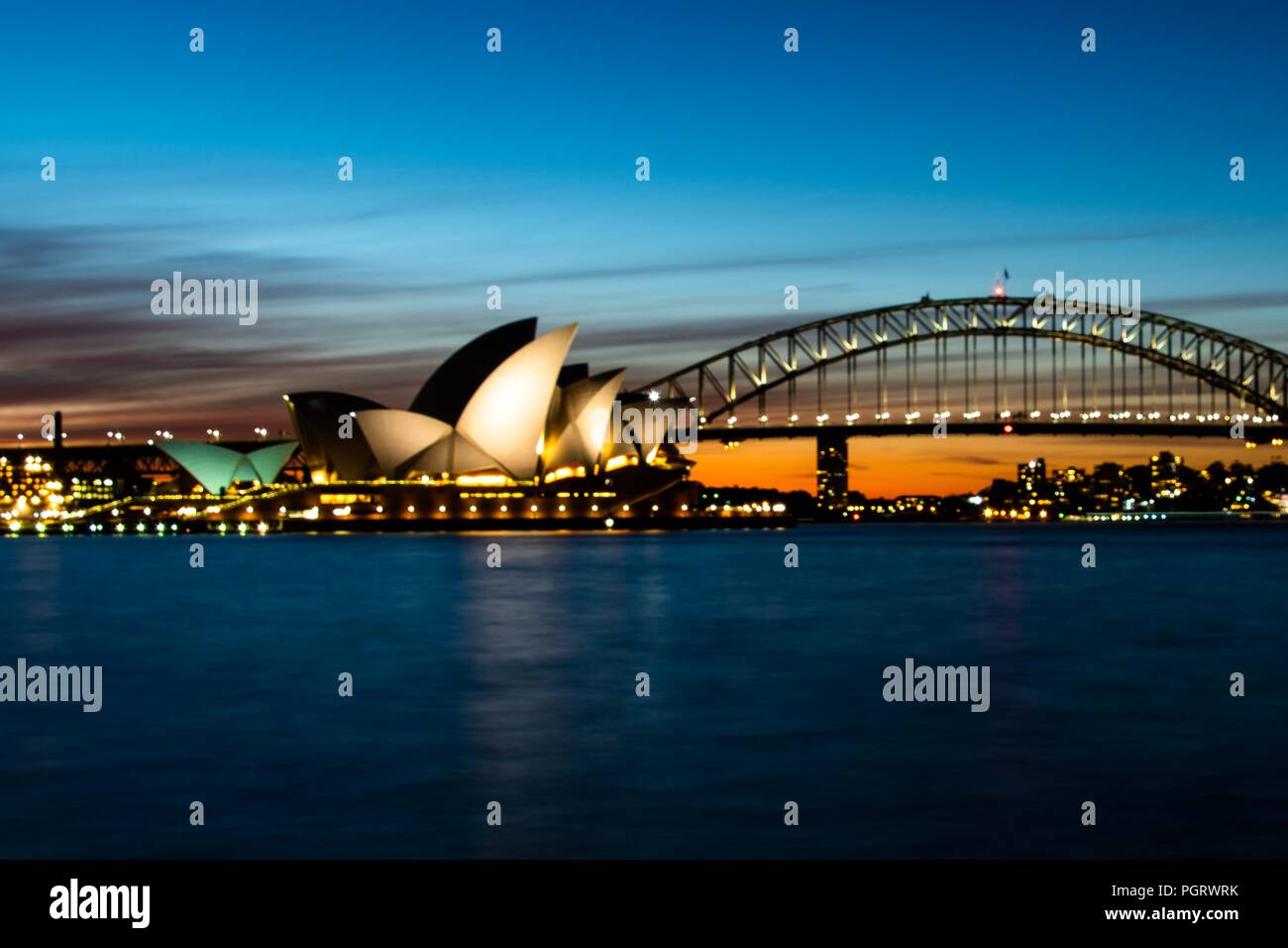 Sydney, Harbour Bridge Sunset Stock Photo - Alamy