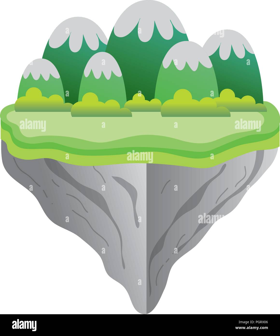 ice mountains and bushes in the float island Stock Vector Image & Art ...