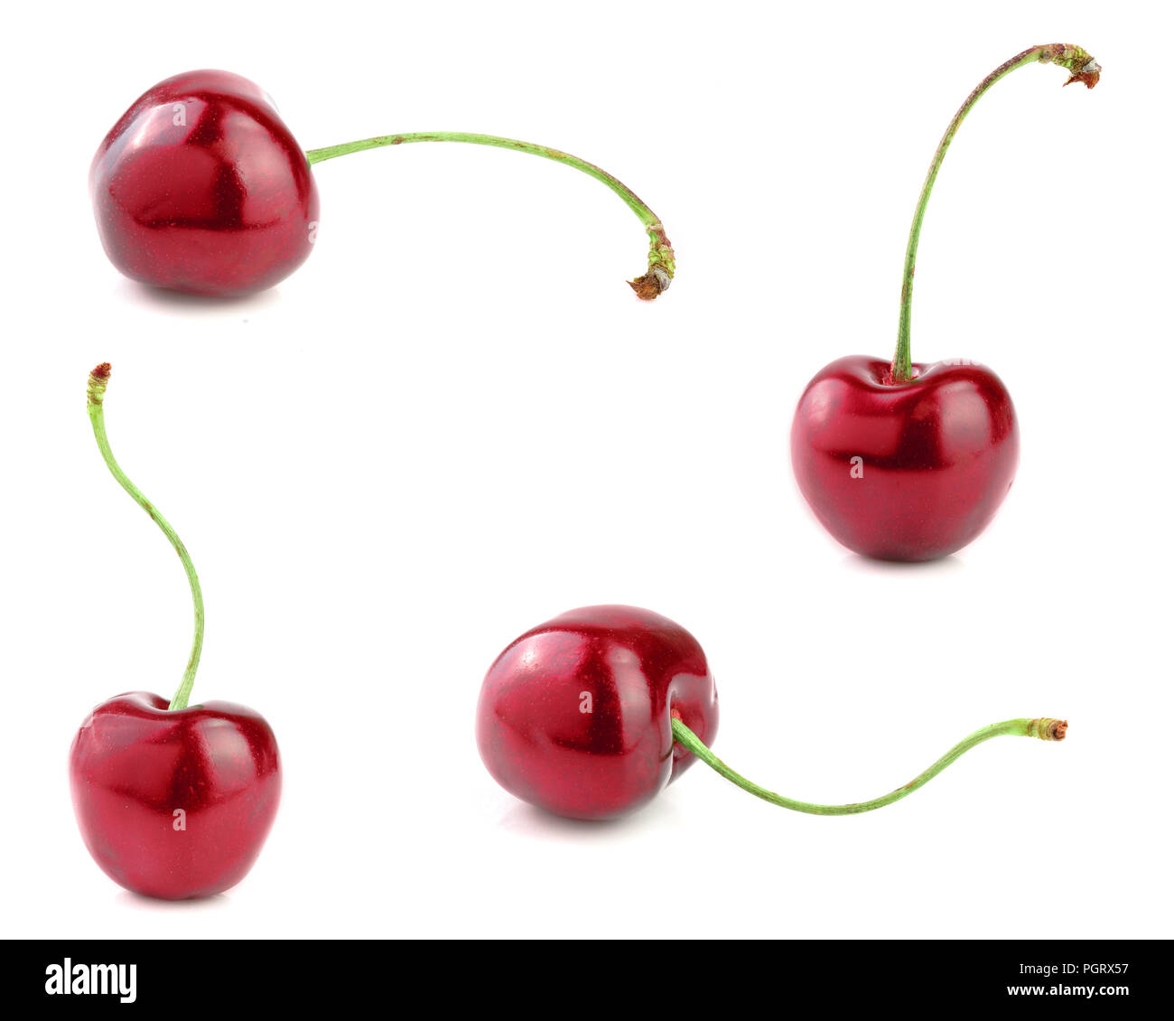 Red sweet cherry isolated on white background. Collection or set Stock ...