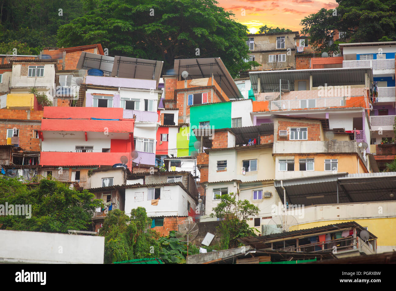 Rio de Janeiro downtown and favela. Brazil Stock Photo - Alamy