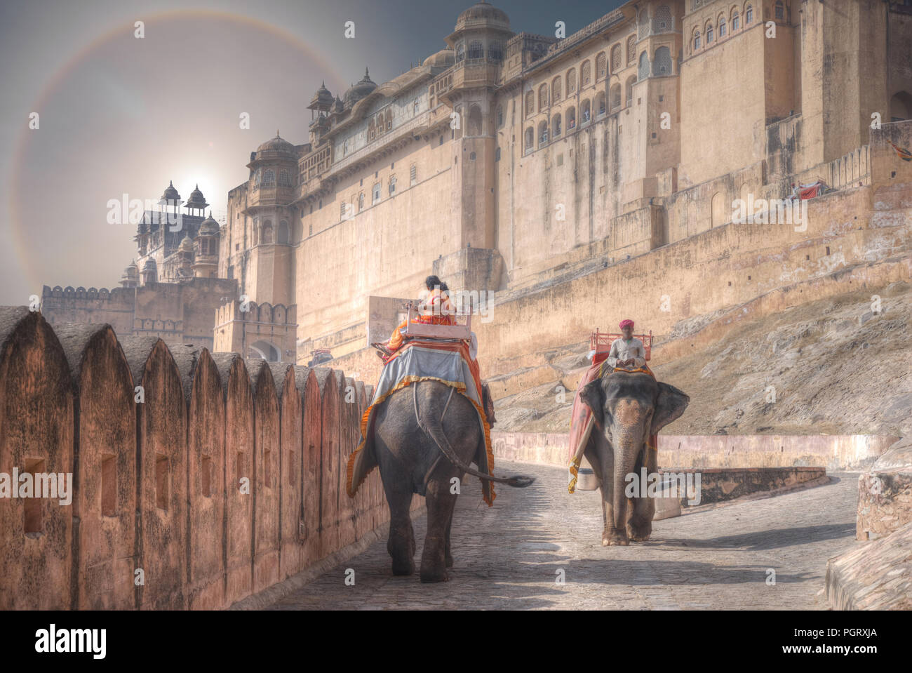 Amer fort sunrise hi-res stock photography and images - Alamy