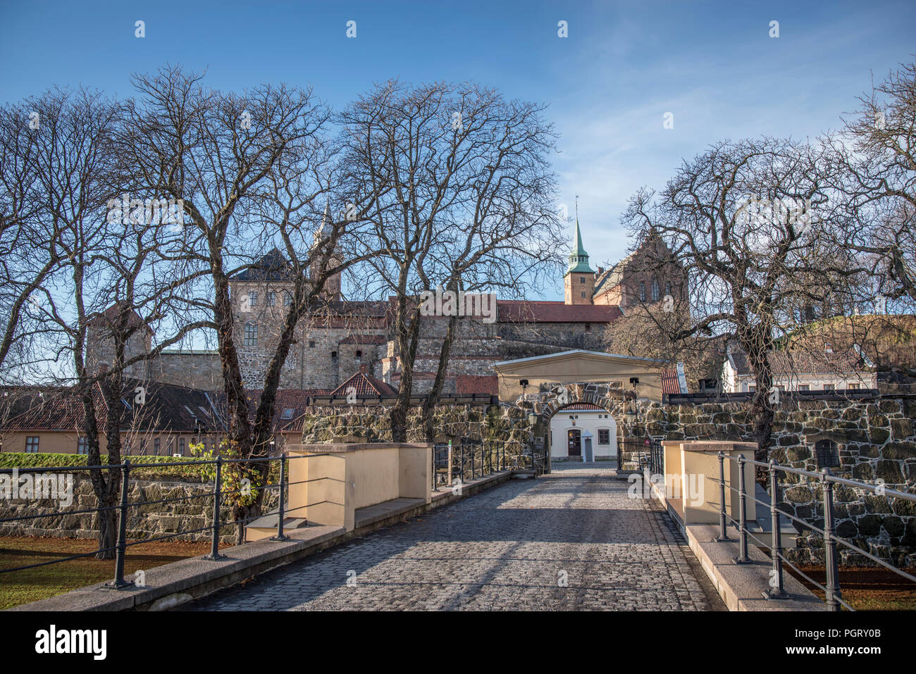 fortress of Akershus - a castle in Oslo, the capital of Norway Stock ...