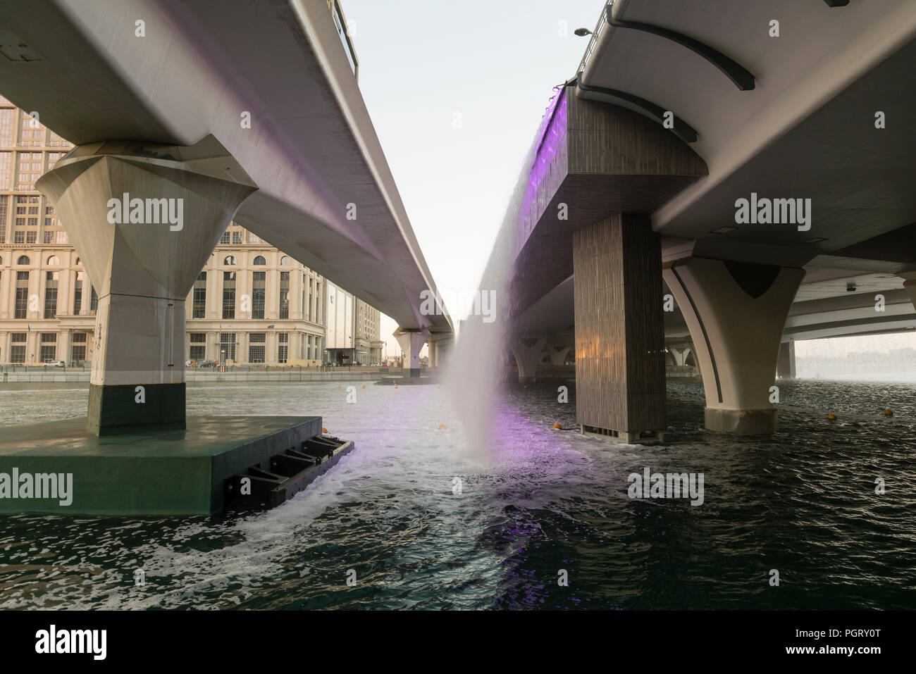 The mechanical waterfall, where the Dubai Water Canal meets Sheikh ...
