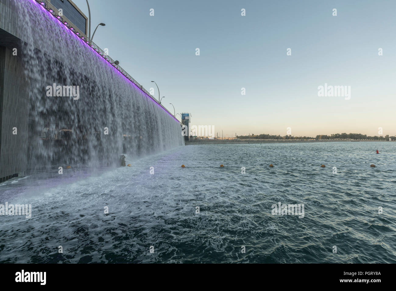Dubai water canal waterfall hi-res stock photography and images - Alamy