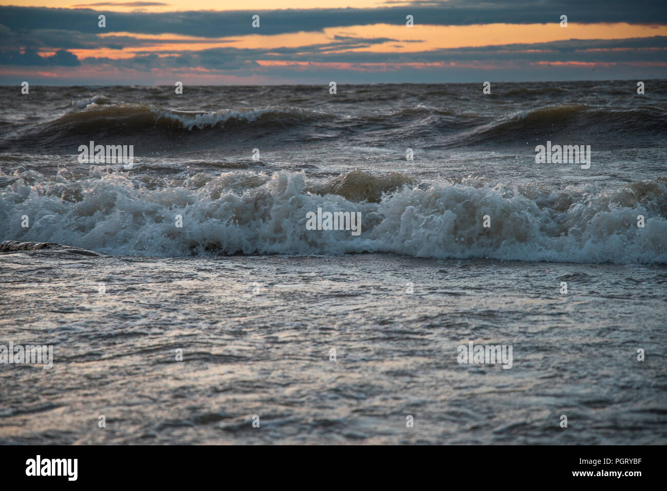 sunset over the sea. Estonia. Europe Stock Photo - Alamy