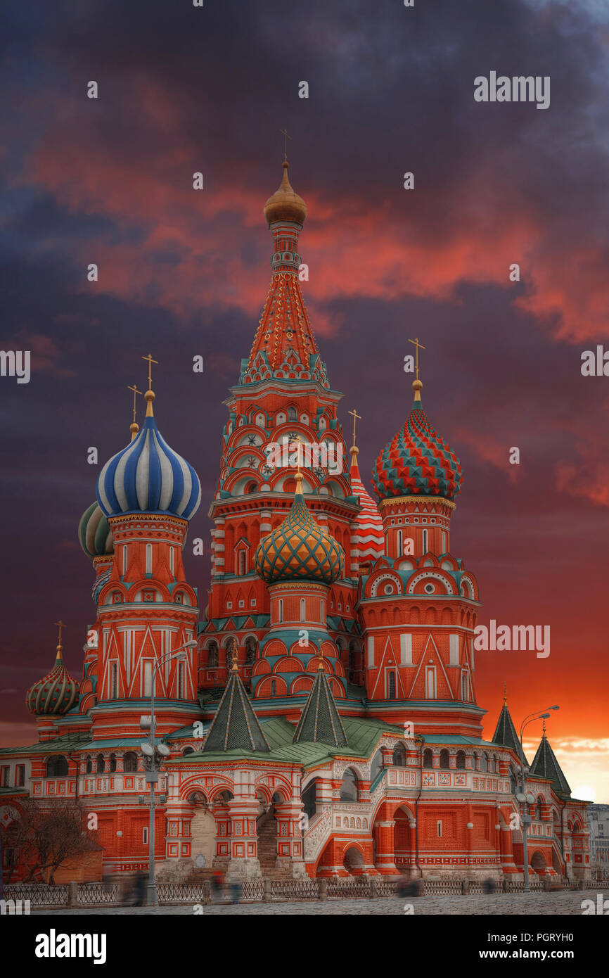 St. Basil's Cathedral - an Orthodox church on Red Square in Moscow, a ...