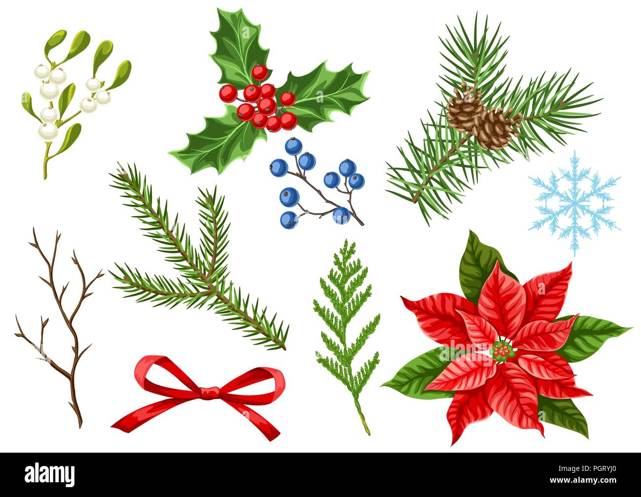 Holly detail Stock Vector Images - Alamy