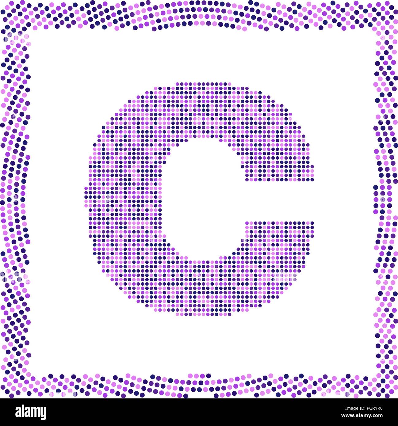 Capital letter C framed halftone vector Stock Vector Image & Art - Alamy