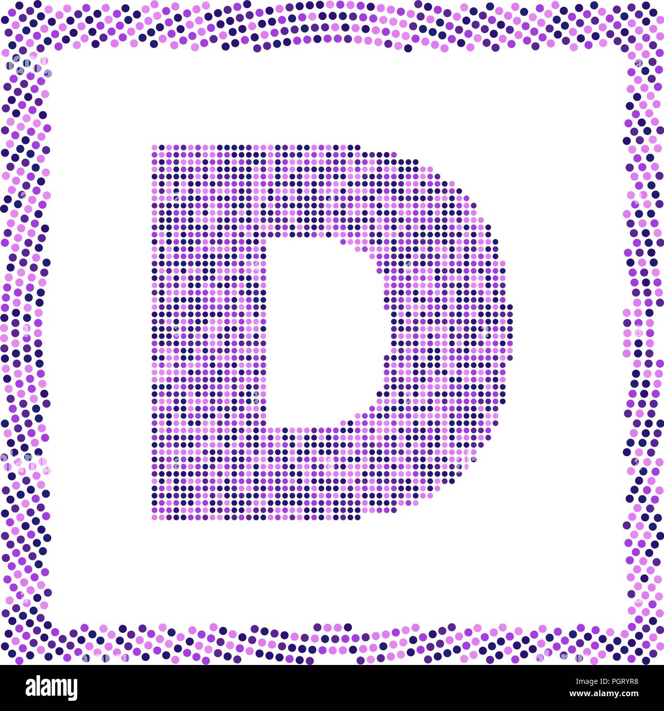 Capital letter D framed halftone vector Stock Vector Image & Art - Alamy