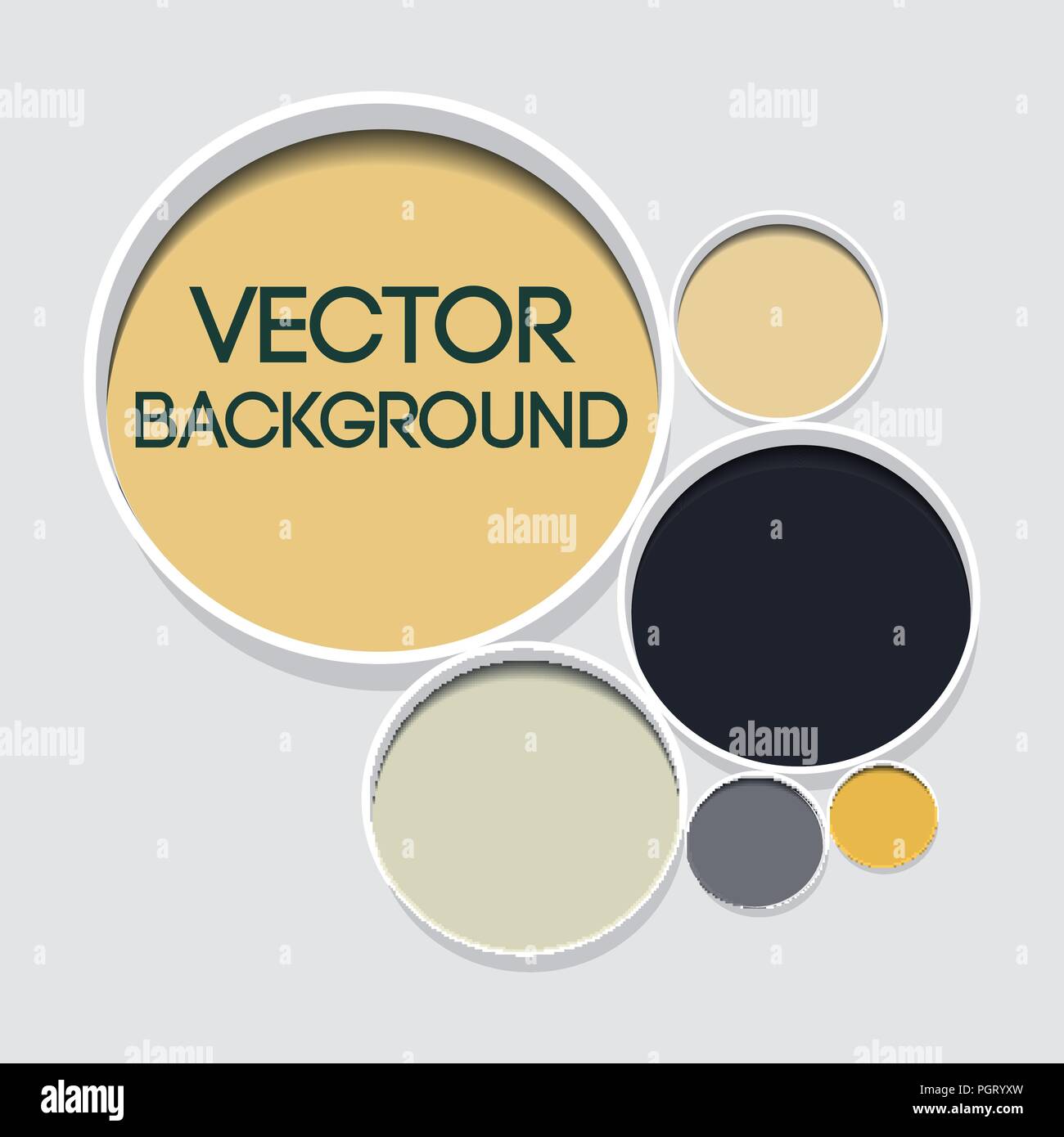 Circle shaped colorful text containers arranged on white background ...