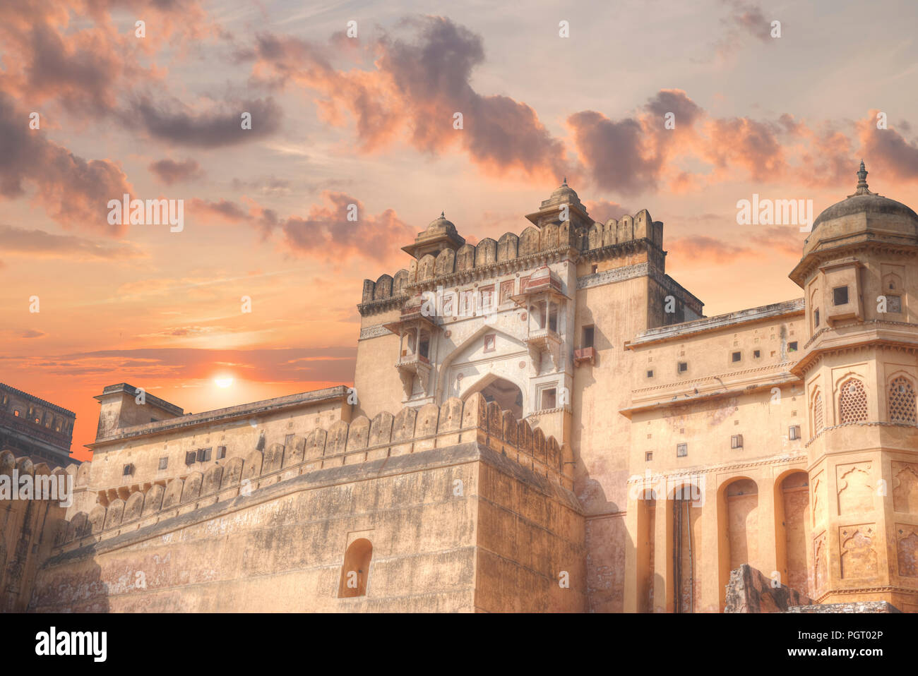 Amber Fort or Amer - fortified residence of Raja . Black goat Stock ...