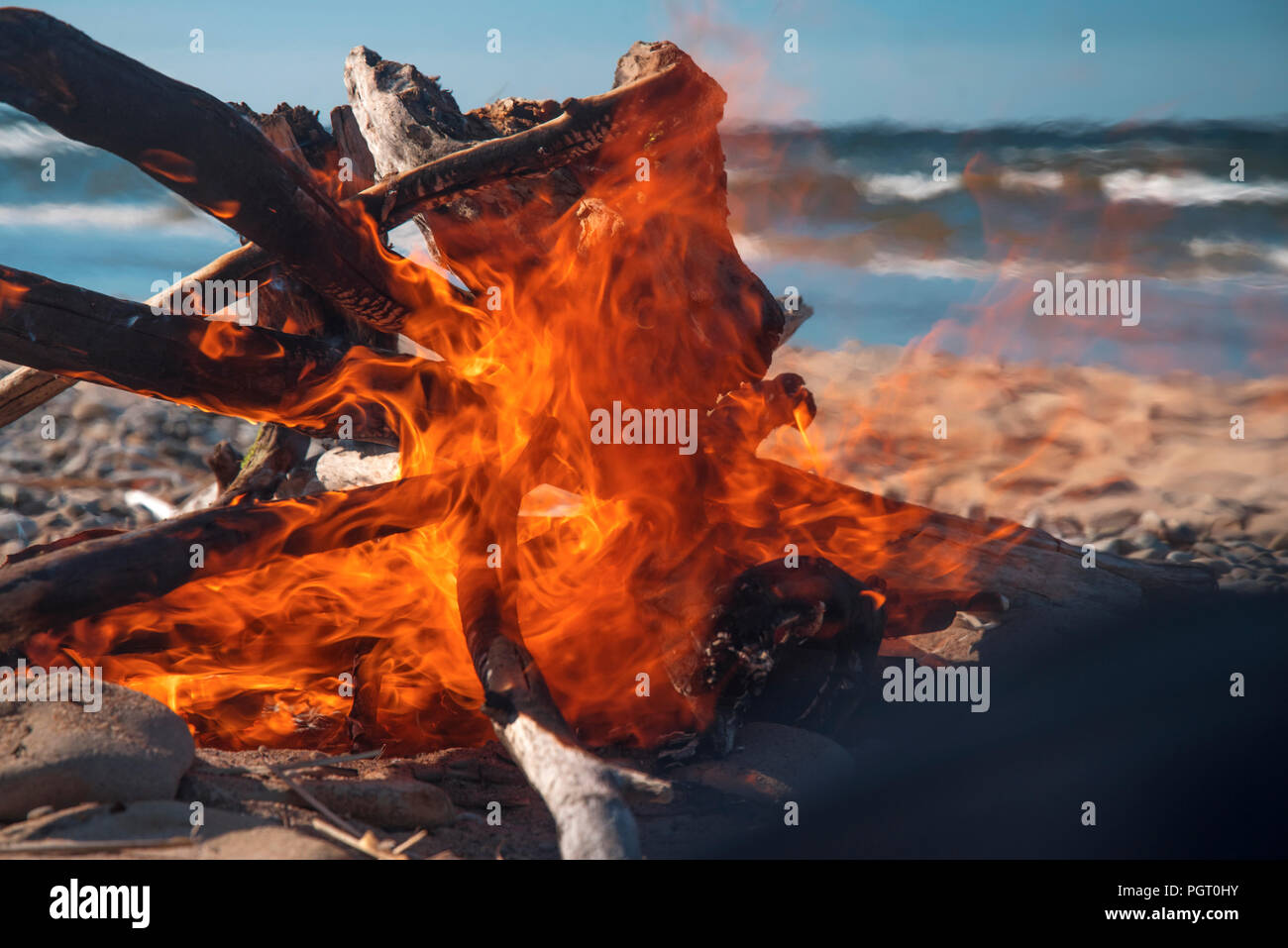 Fire smoke near beach hi-res stock photography and images - Alamy