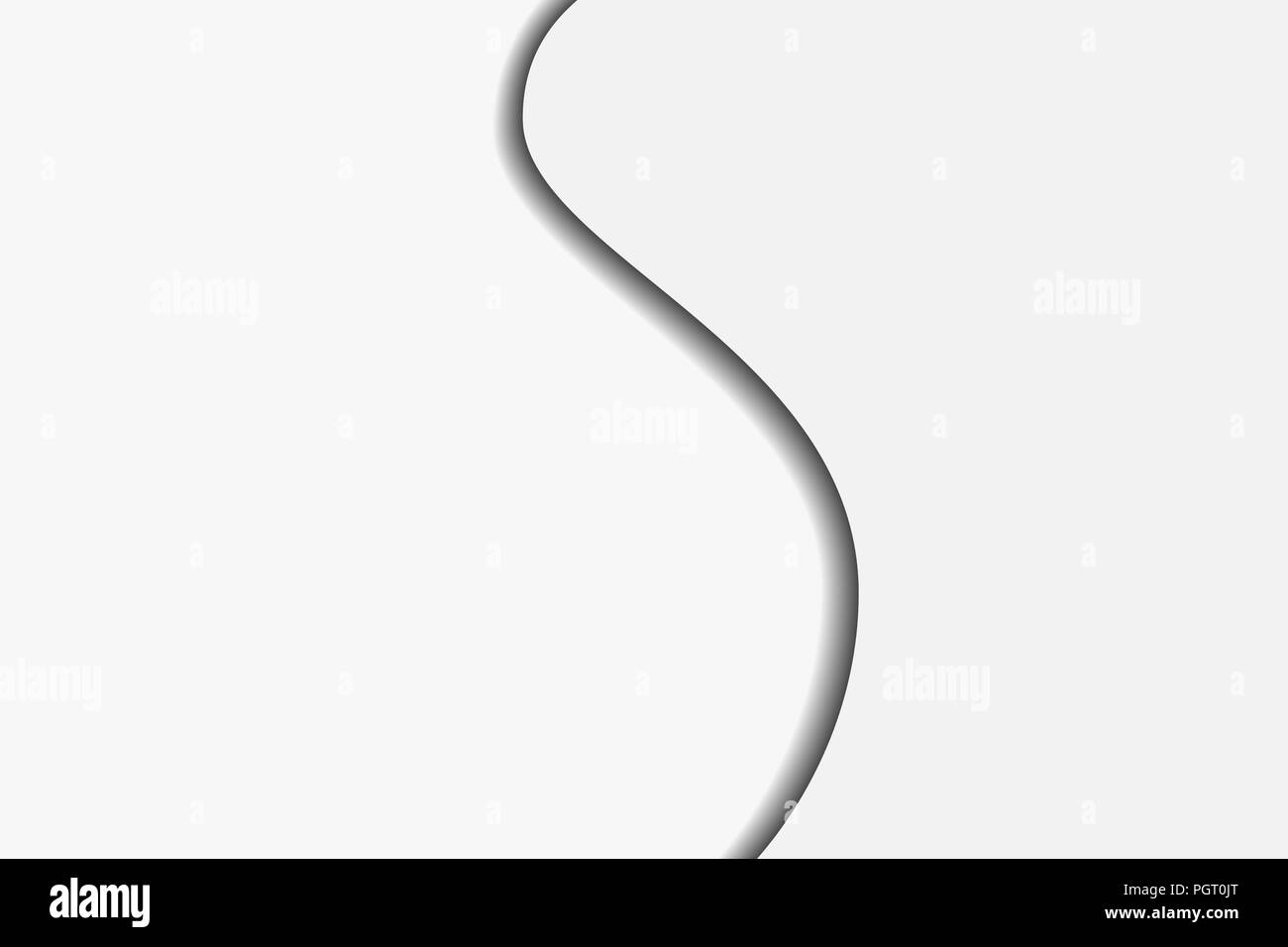 Wavy layer of white paper casting shadow above background Stock Vector ...