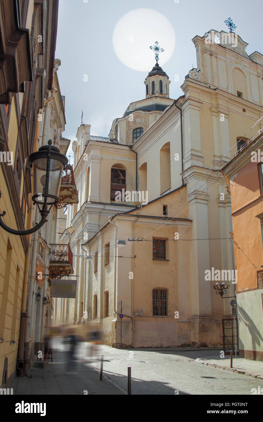 in the summer of Vilnius Street. Lithuania Stock Photo - Alamy