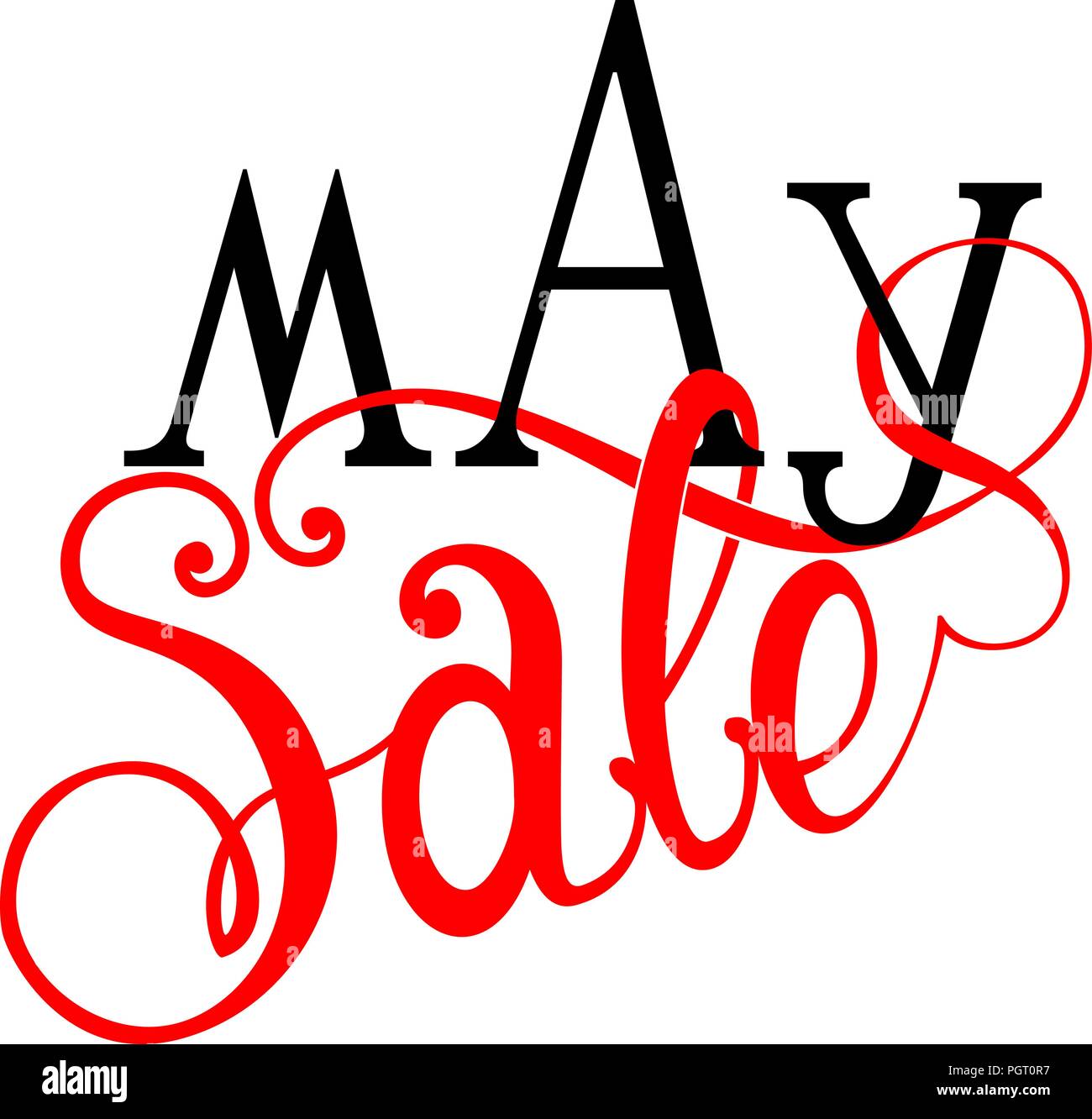 May Sale handmade font and lettering on white background vector ...
