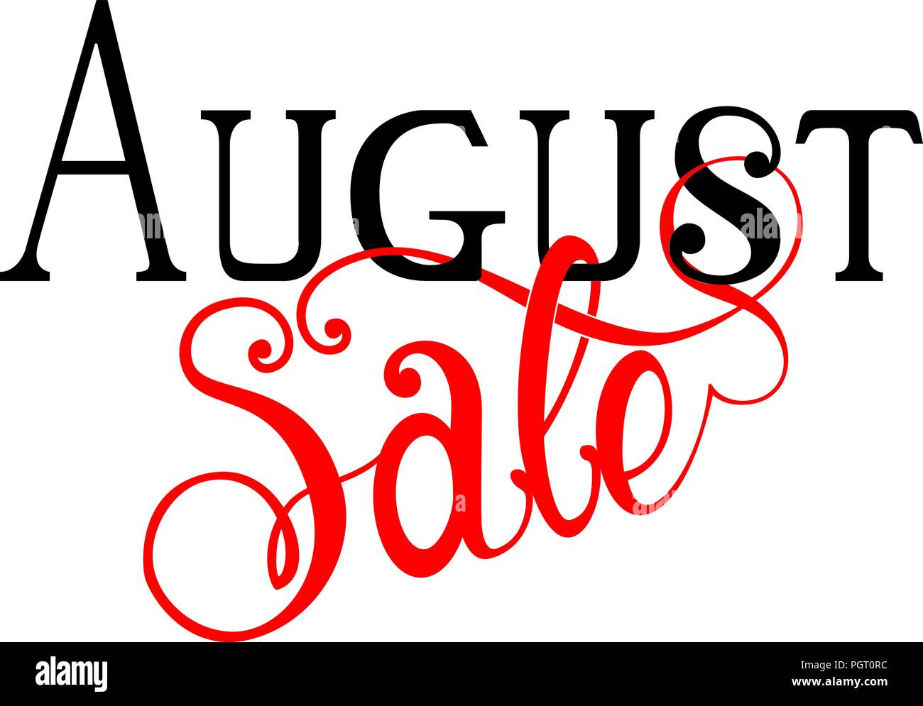 August Sale handmade font and lettering on white background vector ...