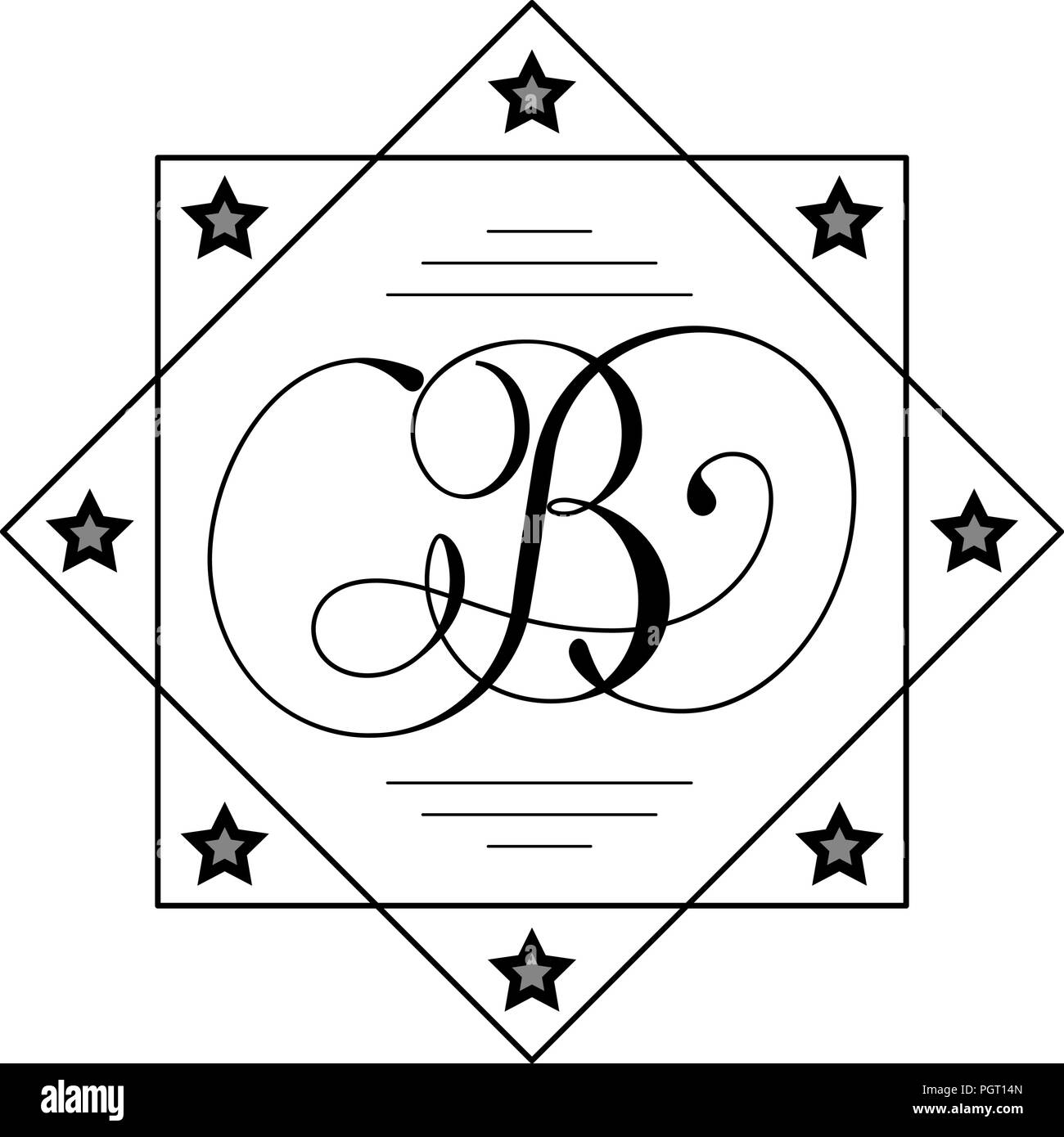 Letter B - ornamented monogram design for personal branding Stock ...