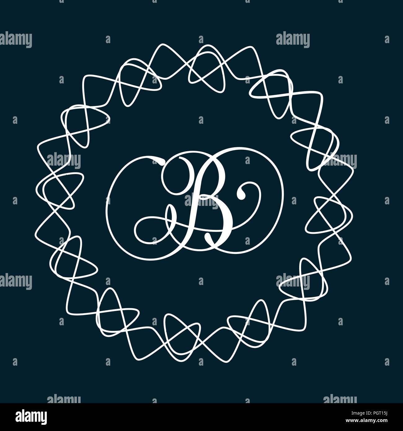 Calligraphy monogram letter B for personal and company branding Stock ...
