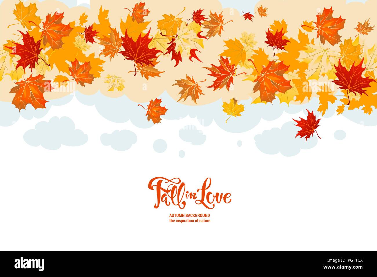 Fall leaves card Stock Vector Image & Art - Alamy