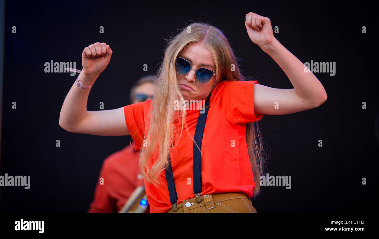 Norway, Oslo - August 9, 2018. The Norwegian nu-soul band Fieh performs ...