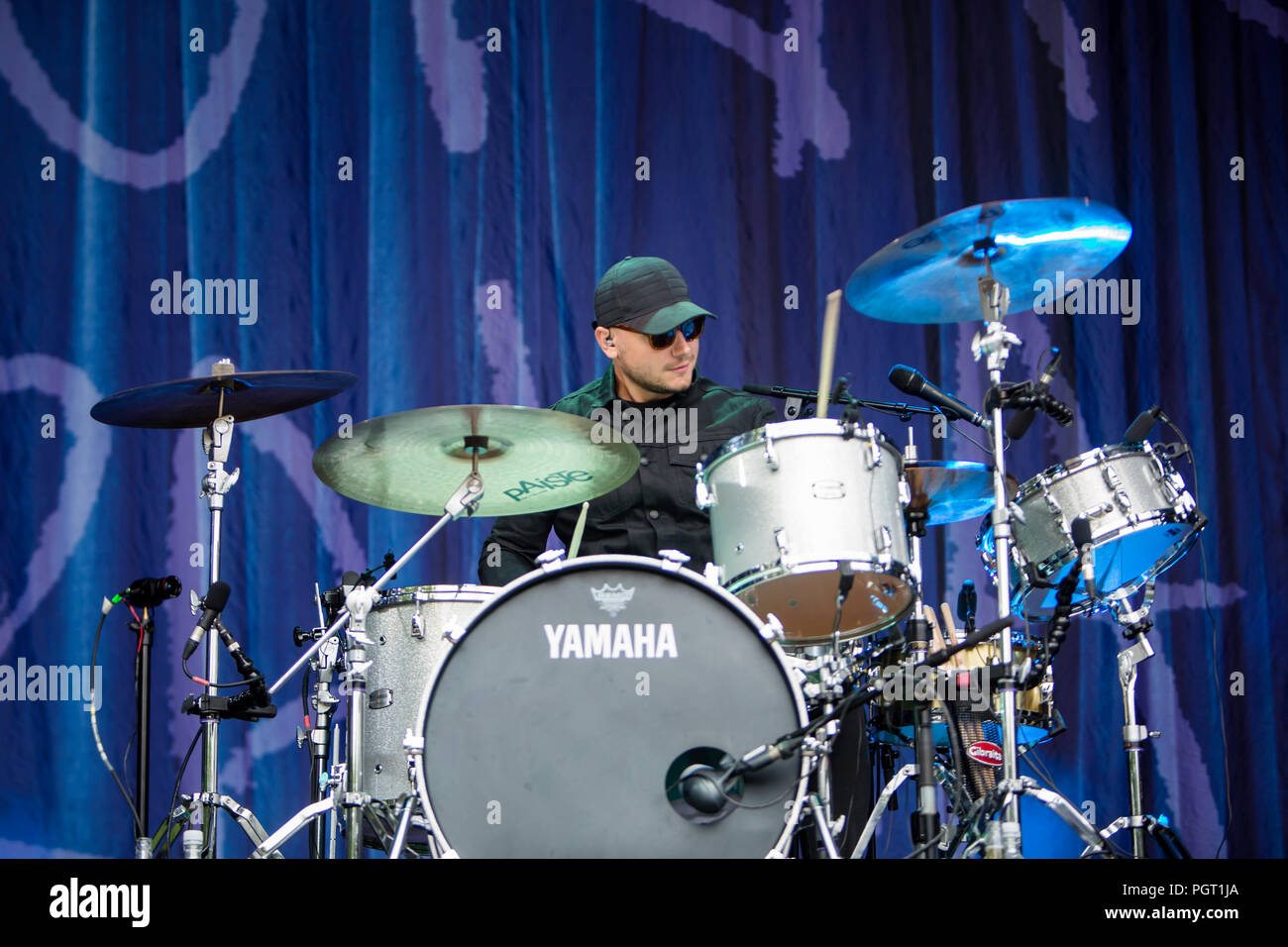 Norway, Bergen - June 15, 2018. The Danish band Lukas Graham performs a ...