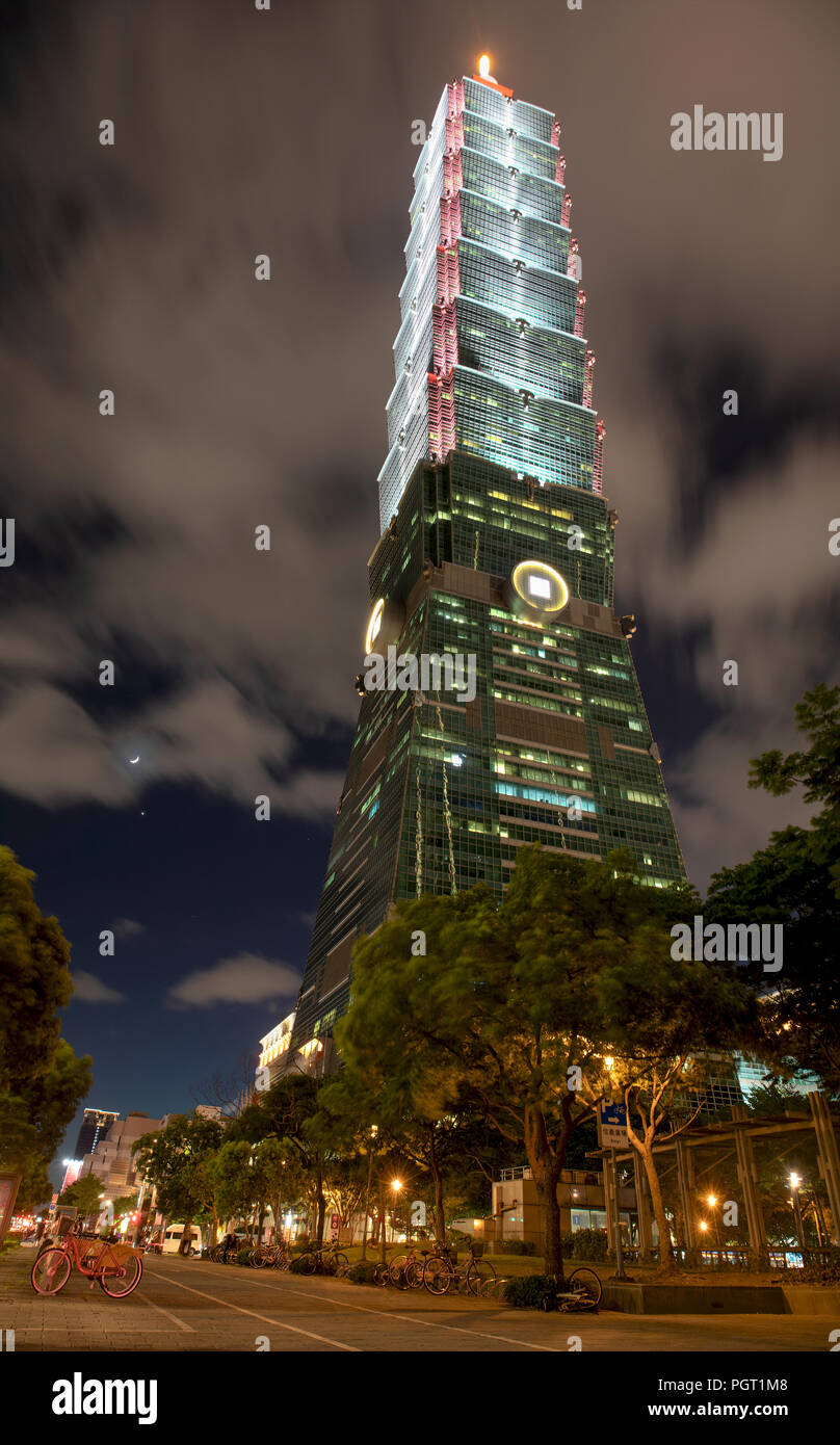 Taipei 101, one of the world's tallest buildings, located in Taipei, is ...