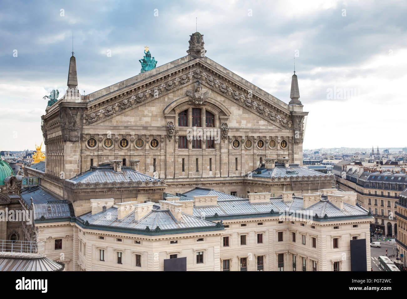 The beautiful Paris City seen from a rooftop in a cold winter day Stock ...
