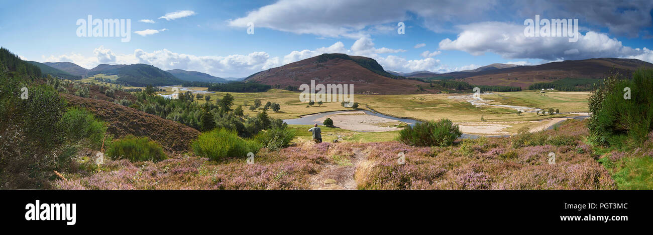 Panoramic view of Linn of Dee valley, Perth and Kinross, Cairngorms ...