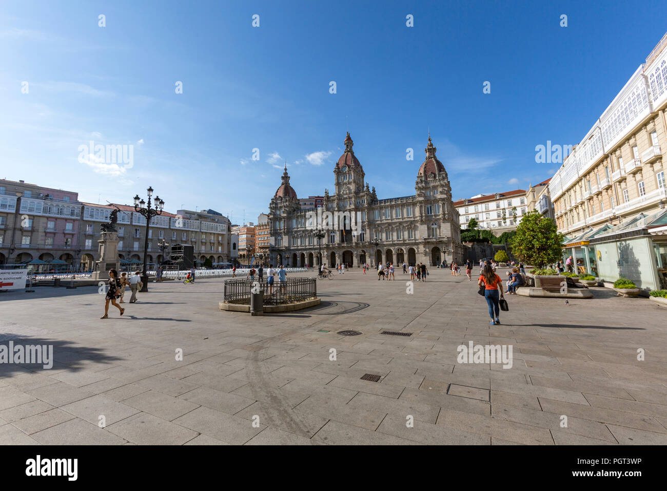Plaza de María Pita, Maria Pita square , A Coruña, Galicia, Spain Stock ...