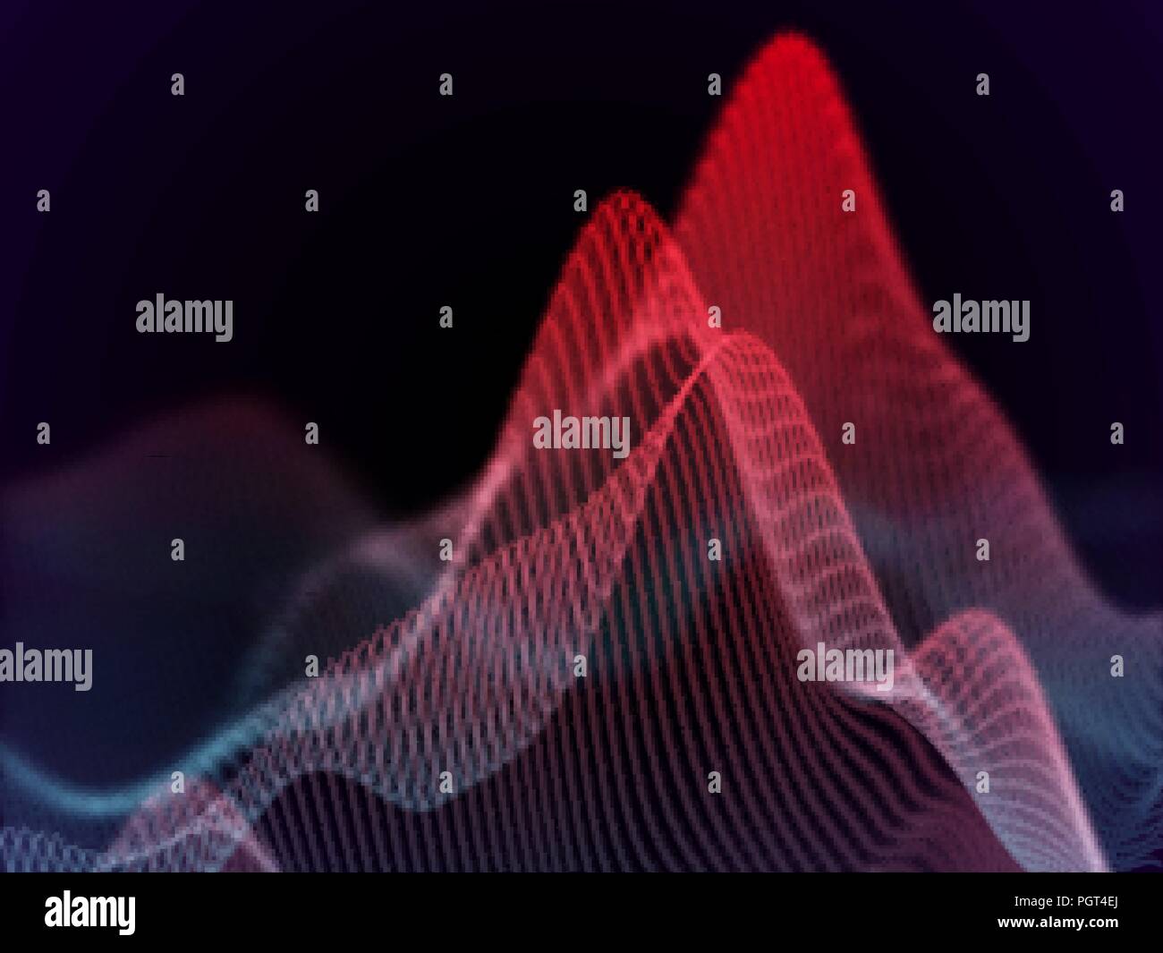 3D Sound waves. Big data abstract visualization Stock Vector Image ...