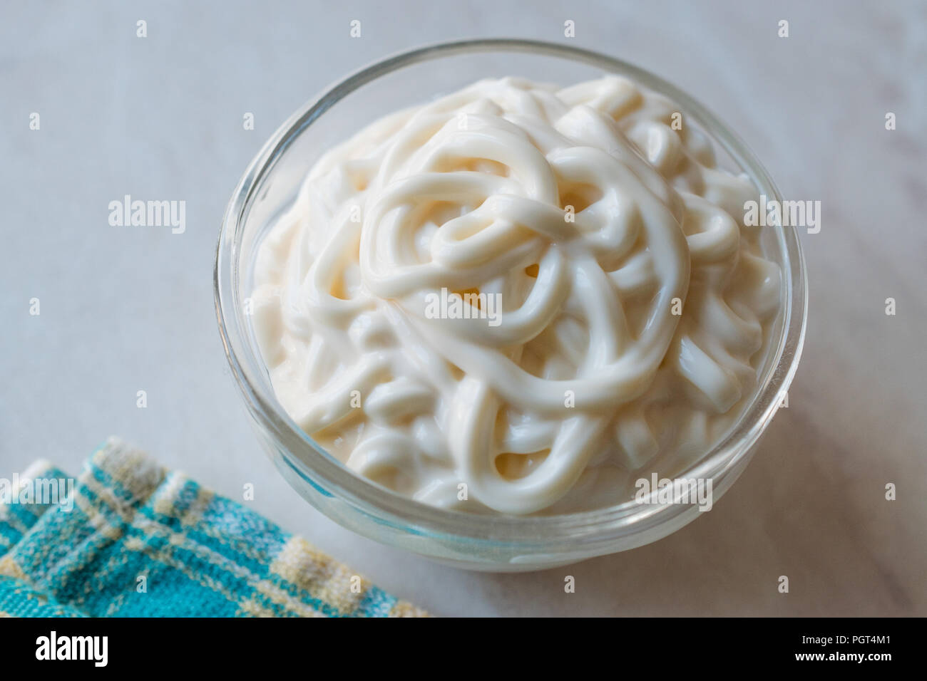 Mayonnaise Sauce in Small Glass Bowl / Mayo. Fast Food Sauce Stock ...