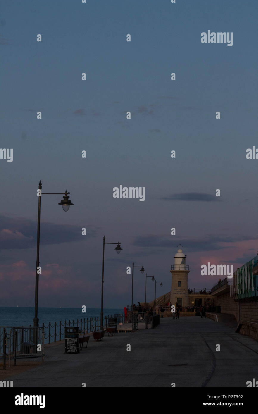 Travel and Tourism - Folkestone Pier near sunset. Kent, UK Stock Photo ...