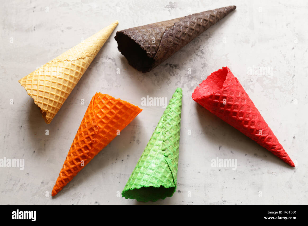 Empty waffle horns on hi-res stock photography and images - Alamy