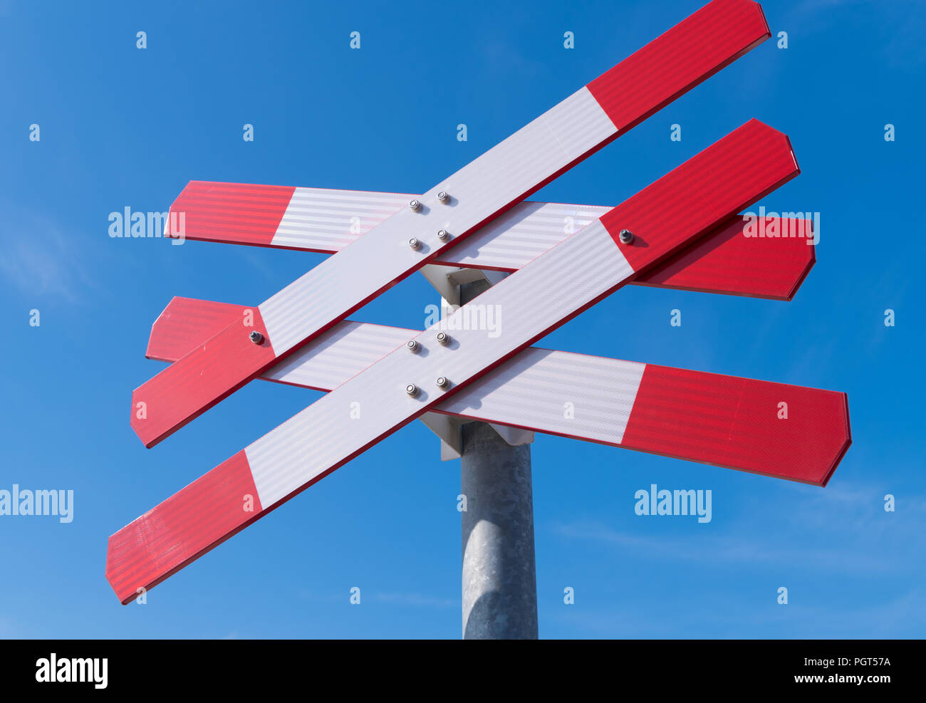 double railway crossing sign Stock Photo - Alamy