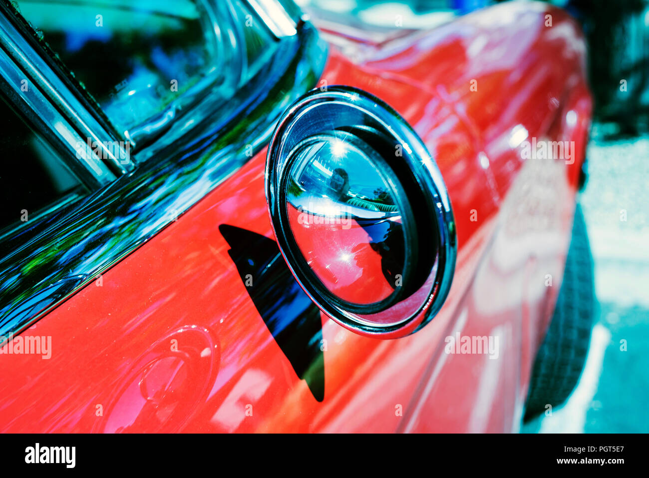 A view of a car side mirror and its reflection Stock Photo - Alamy