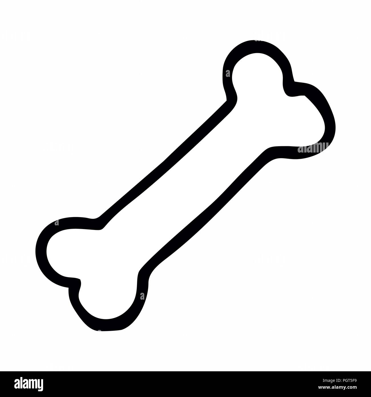 Hand drawn style illustration of a simple bone Stock Vector Image & Art ...