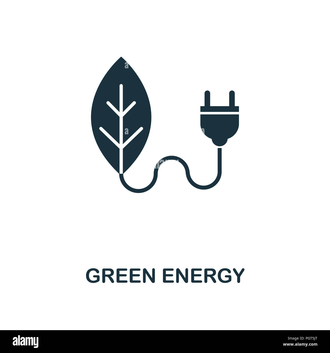 Green Energy icon. Monochrome style design from power and energy ...