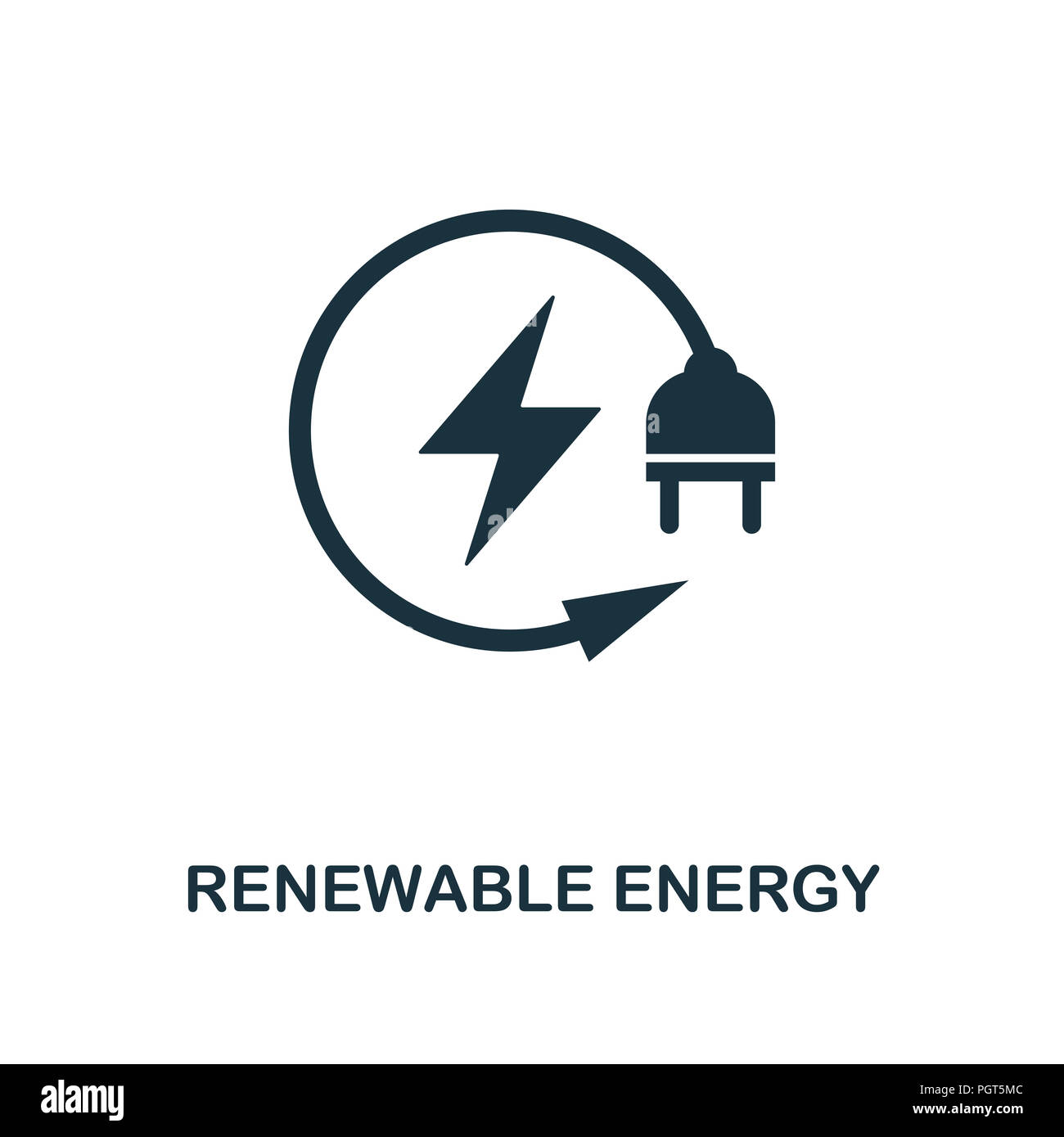 Renewable Energy icon. Monochrome style design from power and energy collection. UI. Pixel ...