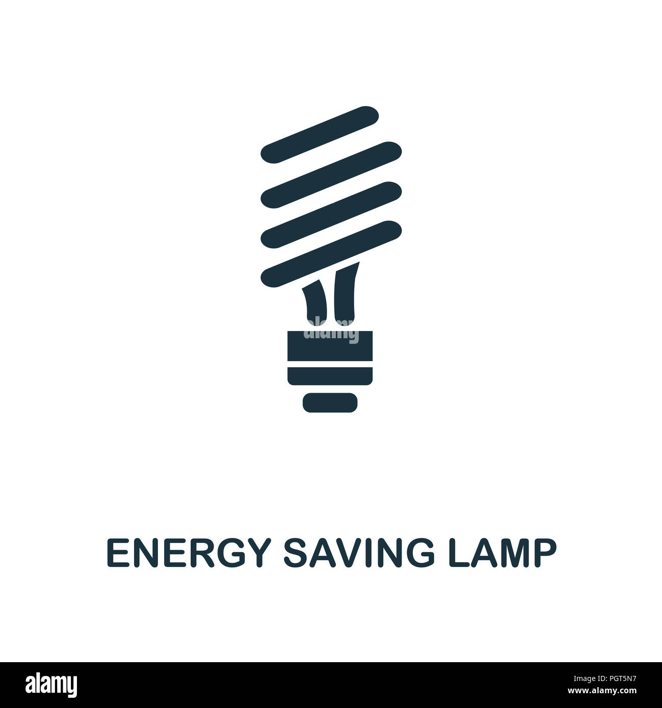 Energy Saving Lamp icon. Monochrome style design from power and energy ...