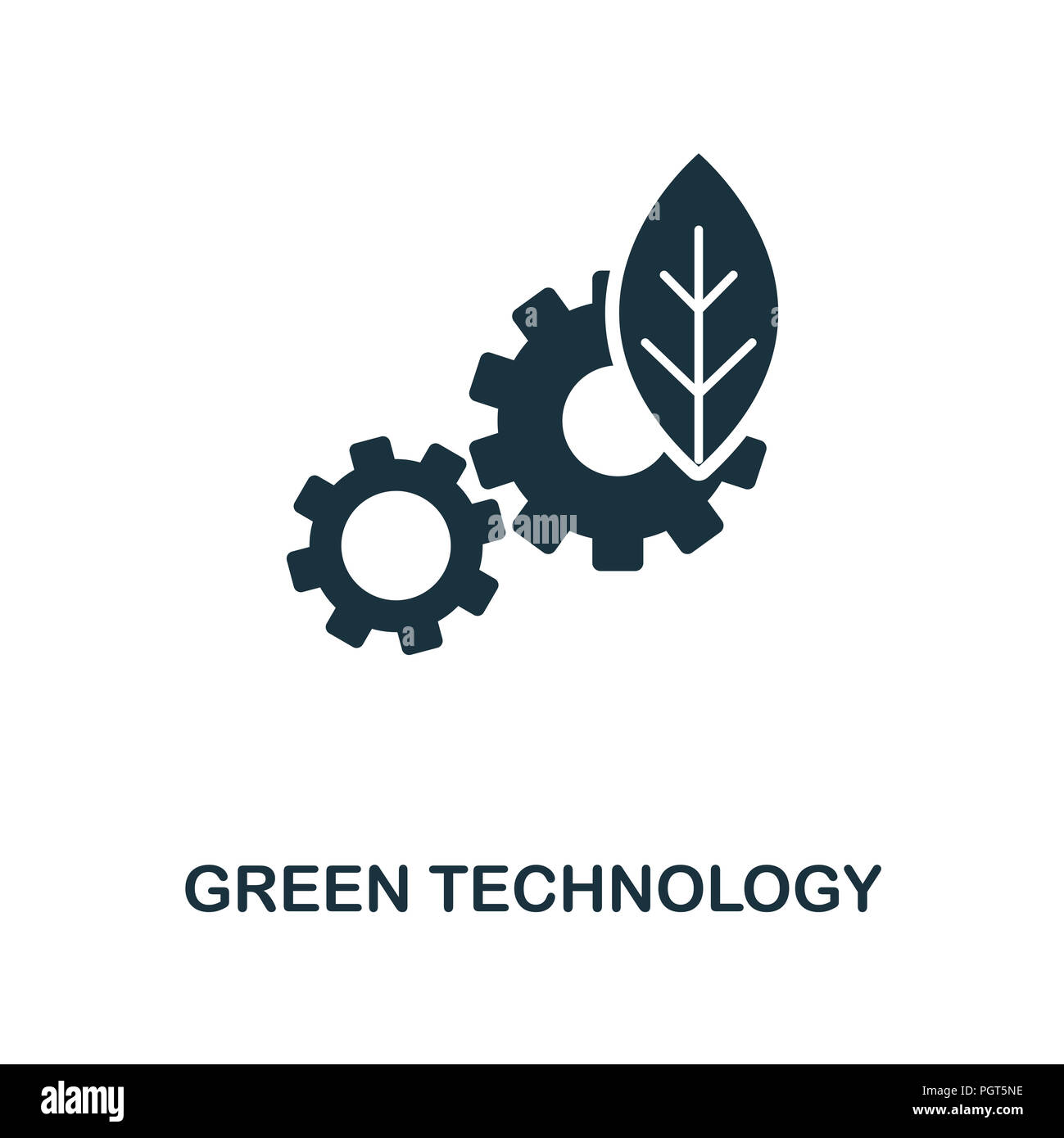 Green Technology Icon Monochrome Style Design From Power And Energy