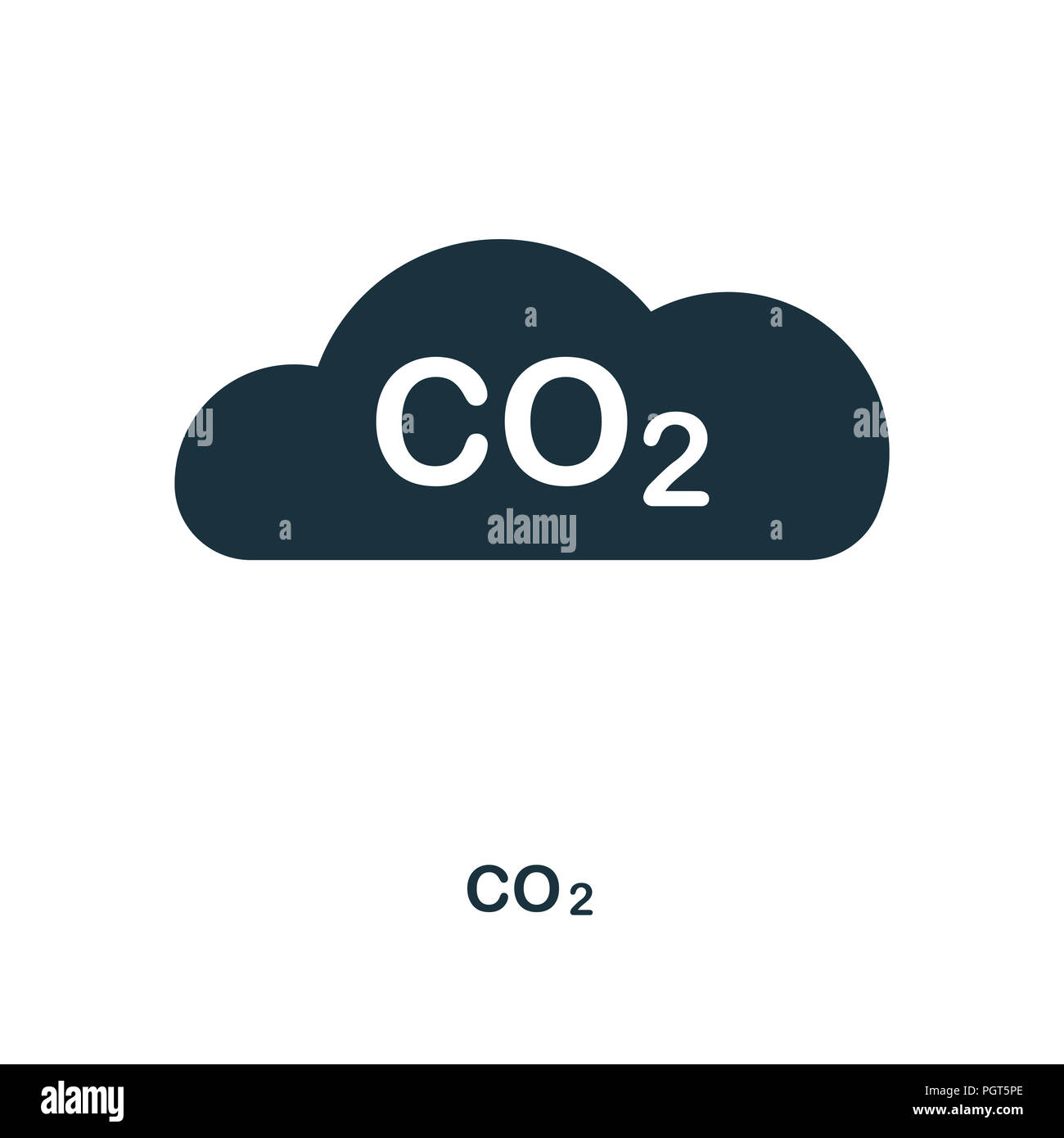 Co2 icon. Monochrome style design from power and energy collection. UI ...